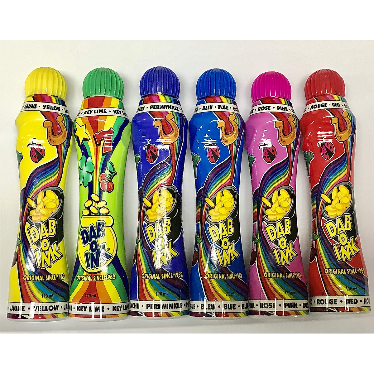 Dab-O-Ink 6 Pack Bingo Daubers - Mixed Colors - 4 oz.