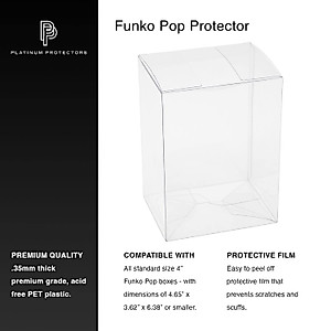 Viturio Pop Protector Case Compatible with 4 Inch Funko Pop Vinyl Figures, (20 Pack) Clear Plastic Box for Figurine Storage