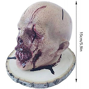 Halloween Knife Block, Quirky Counter Fruit Knife Holder, Creepy Bloody Skeleton Head Knife Storage Stand, Gothic Home Kitchen Decor, Horror Party Ornament Gag Gift for Halloween/Christmas/Birthday