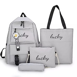 4-piece backpack set and lunch box .