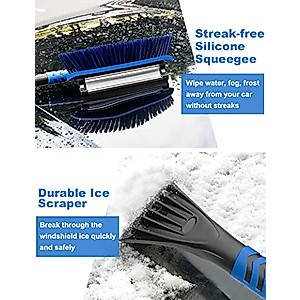 anngrowy 41" Ice Scraper Snow Brush for Car Snow Scraper and Brush Snow Broom Windshield Scraper Car Snow Removal Equipment Snow Cleaner for Car Squeegee Extendable Long Snow Brush Broom for SUV Truck