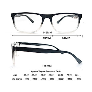 OLOMEE Reading Glasses Men Blue Light Blocking Large Oversized Wide Readers +1.25 Matte Square Cheaters W/Big Head/Large Face