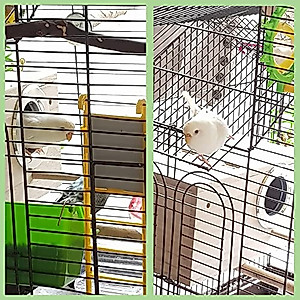 kathson Parrot Nest Box,Parakeet Nesting Boxes,Pet Bird Mating Breeding Wood House with Feeding Spoon 4 Toys Balls for Lovebirds Budgerigar Canary Cockatiel Small Birds (6 PCS)