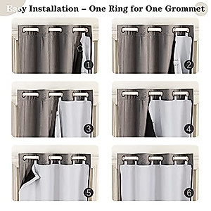 Melodieux Thermal Insulated 100% Blackout Curtain Liner for 84 Inch Long Curtains, Off White/Black, 40 by 80 Inch, 1 Panel, Rings Included
