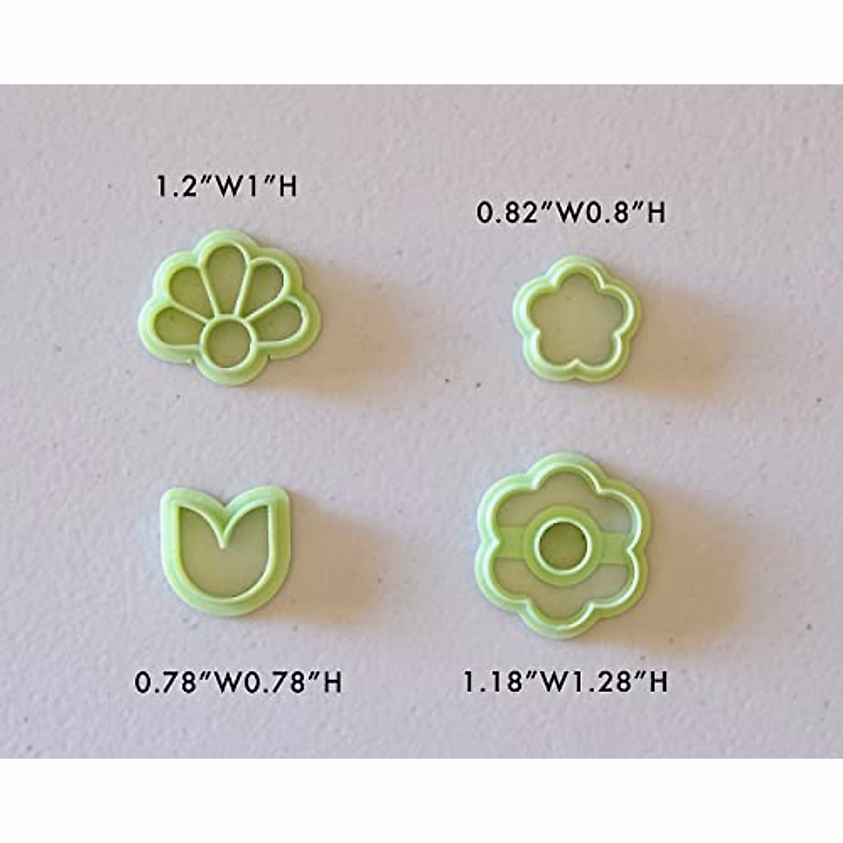 4 Pieces Set Polymer Clay Cutters, Flower Shaped Clay Cutters for Jewelry Making Beginner, Clear Clay Earring Cutters for Pottery and Cookie Cutters