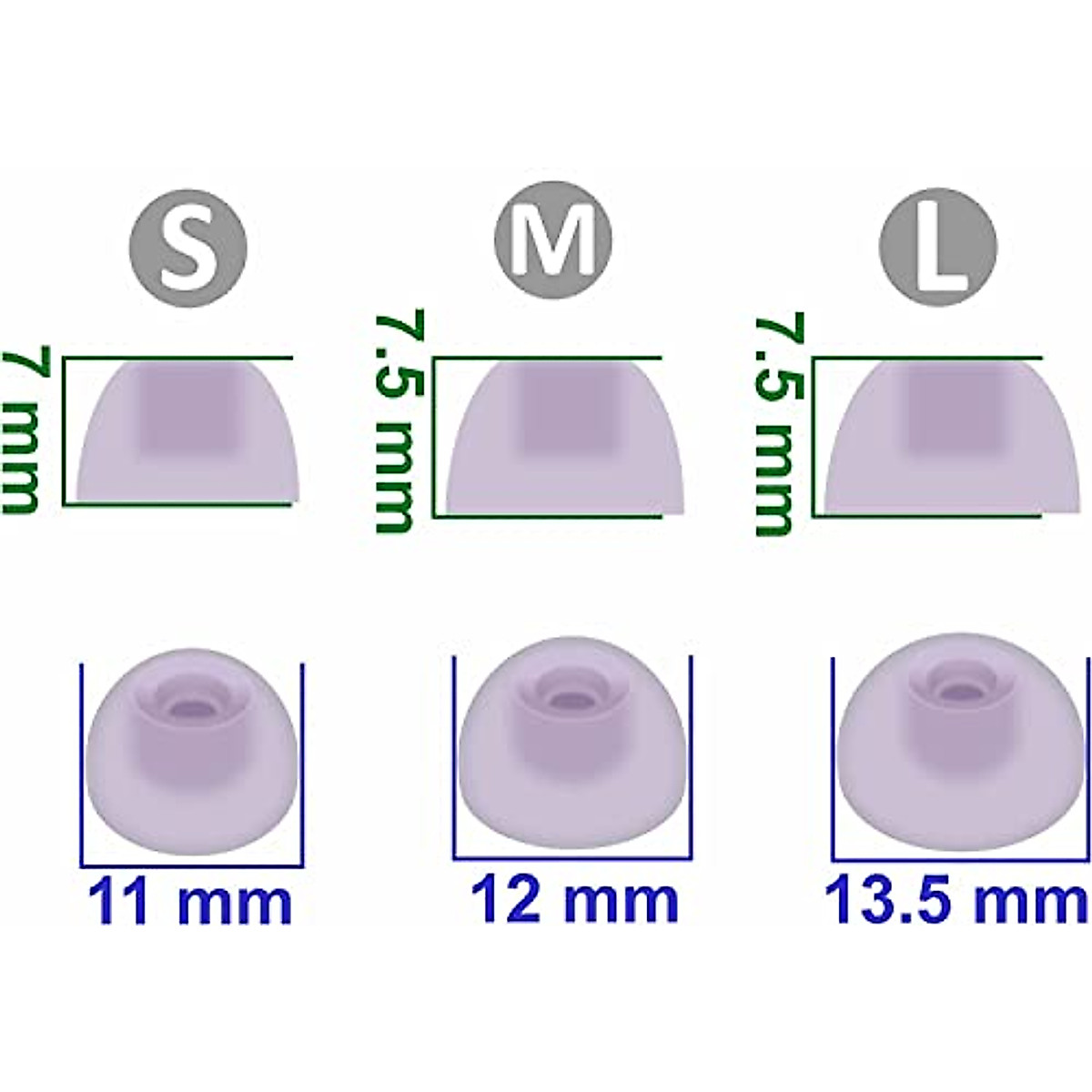 ALXCD Eartips Compatible with Galaxy Buds 2 Earbuds, S/M/L 6 Pairs Soft Silicone Earbud Tips Eartips Replacement Tips, Compatible with Galaxy Buds2 Earbuds SM-R177, Lavender sml