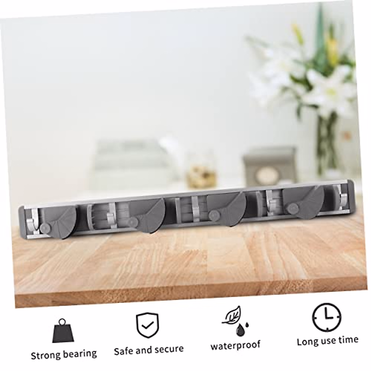 Cabilock Wall Mounted Holder Alumimum Mop Rack Household Metal Abs Wall Mounted Organizer