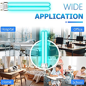 Qualirey 2 Pcs 9W UV Light Bulb Compatible with D200 Air Purifier, Air Purifier Whole House UV Light for R18, R18D R2000 Induct Air Purifier, UVC G23 2 Pin Base HVAC UV Light Bulb Replacement