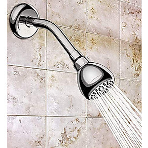 High Pressure Shower Head, 3 Inch Showerhead (Silver)