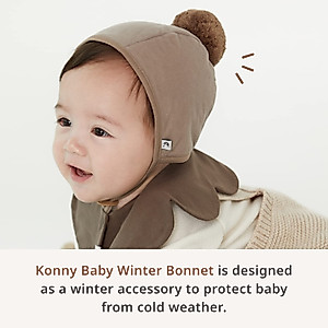 Konny Baby Fleece Winter Bonnet for Infant (Brown)