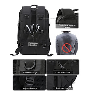 VGCUB Carry on Backpack,Large Travel Backpack for Women Men Airline Approved Gym Backpack Waterproof Business Laptop Daypack with Shoe Compartment, Black