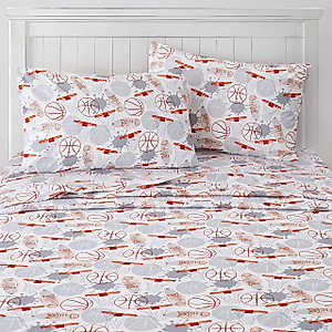 1500 Supreme Kids Bed Sheet Collection - Fun Colorful and Comfortable Boys and Girls Toddler Sheet Sets - Deep Pocket Wrinkle Free Soft and Cozy Bedding - Full , Basketball