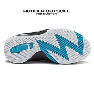 AND1 Gamma 4.0 SS Boys & Girls Basketball Shoes, Kids Youth Cool Basketball Sneakers with Strap - Black, 13 Little Kid