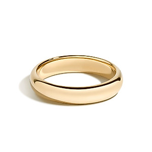 Tioneer Jewelry | Sterling Silver Plain Dome Wedding Band | Wedding Band for Women & Men | Sterling Silver Jewelry, Gold, 4mm, Size 8