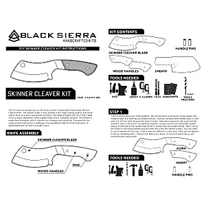 Black Sierra Equipment Knife Making Kit, Cleaver with Sheath, Cutlery for Camping & Hunting, Build Your Own Knives for Sports & Outdoors