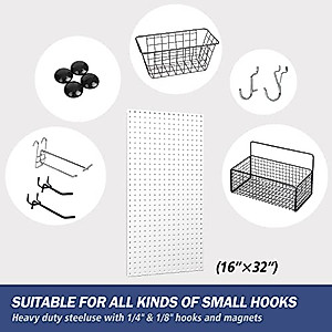 TIDIHAUSET Pegboard, Pegboard Wall Organizer, Mount Display Pegboard Kits fit Pegboards Storag（32 * 16inch/White）