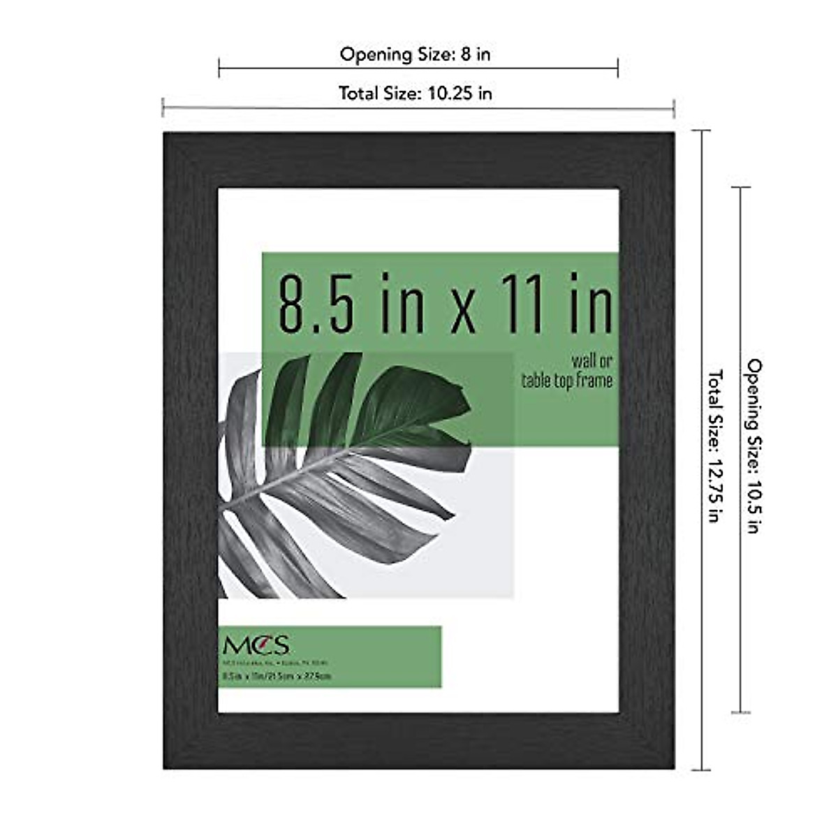 MCS Studio Document Frame, Gallery Wall Frame Fits 8.5 x 11 Diplomas, Documents & Certificates, Black Woodgrain, Single