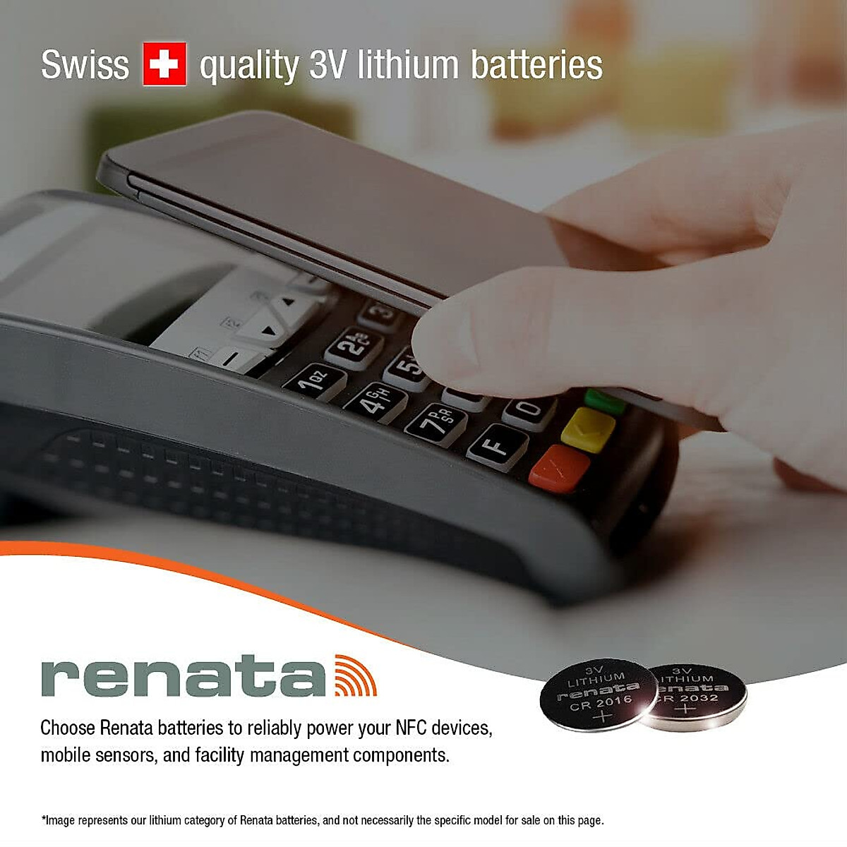 Renata CR2032 Batteries - 3V Lithium Coin Cell 2032 Battery (5 Count)
