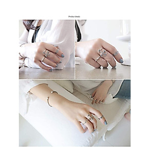 CANDYFANCY Celtic Knot Ring 925 Sterling Silver Knuckle Thumb Rings for Women Open Adjustable Middle Finger Ring Size 4-6(Two line Twist)