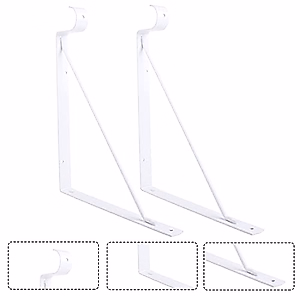 Eau 4 Packs of White Heavy Duty Closet Shelf and Rod Bracket, Closet Shelf Bracket with Rod Support Great for Both Shelf Storage and Closet Rod