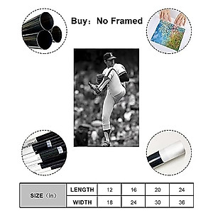 Nolan Ryan Baseball Poster Canvas Poster Wall Art Decor Print Picture Paintings for Living Room Bedroom Decoration Unframe: Unframe:08x12inch(20x30cm)