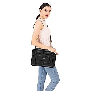 MOSISO Laptop Shoulder Bag Compatible with MacBook Air 13 M3 A3113 M2 A2681 A2337 M1 A2179 A1932 / Pro 13 M2 M1, Waterproof Shockproof Carrying Case Bag, Black