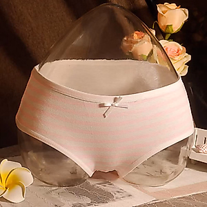 FASXIR Japanese Style Cute Striped Cotton Thong Pouch Bikini Underwear Briefs Cosplay Panties for Women Men Pack of 2 (Style 1)