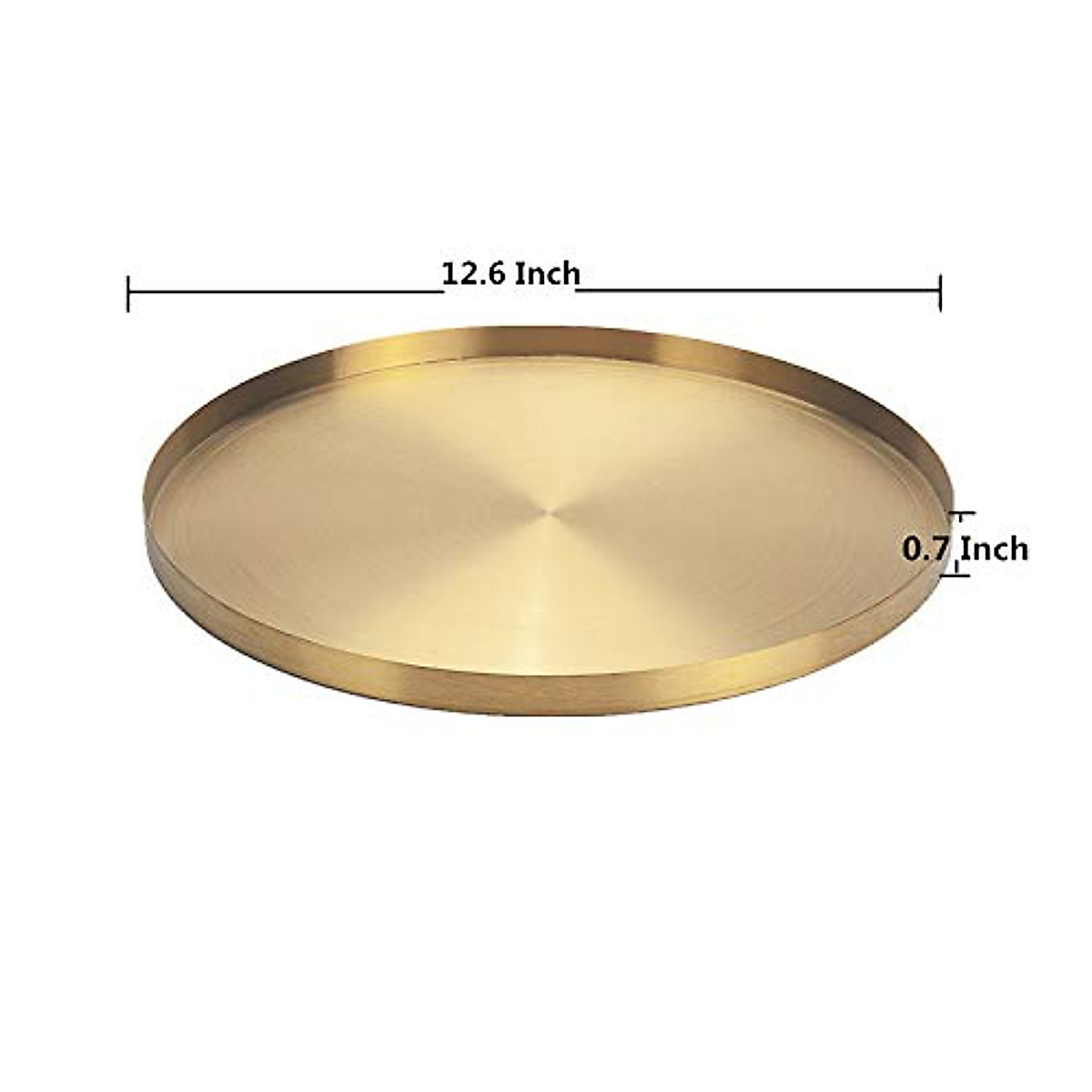 IVAILEX Gold Stainless Steel Round Jewelry and Make up Organiser/Candle Plate Decorative Tray (12.6 inches)