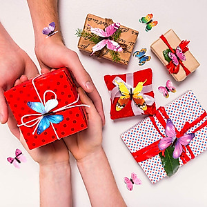 96 Pieces Glow in The Dark Luminous 3D Butterfly Wall Decals Decor Removable Butterfly Stickers DIY Art Crafts Decor for Kids Bedroom Home Garden Decorations Christmas (Pink, Purple, Mixed)