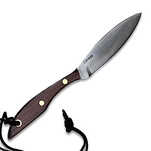 Grohmann D.H. Russell Original Canadian Belt Knife #R1C - Handmade Carbon Steel Hunting Knife with Premium Leather Sheath - Made in Canada