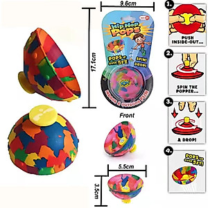 AMAKO Bouncing Bowl Creative Outdoor Sports Children's Decompression Toys Rubber Rotating Bouncing Bowl, HipHopJumps Half Bouncing Ball