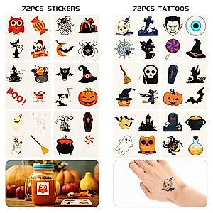 Max Fun 192pcs Halloween Party Favors Toys Halloween Stamps Halloween Stickers for Kids Halloween Party Supplies, Goodies Bags, Classroom Game Reward Prizes(Halloween)