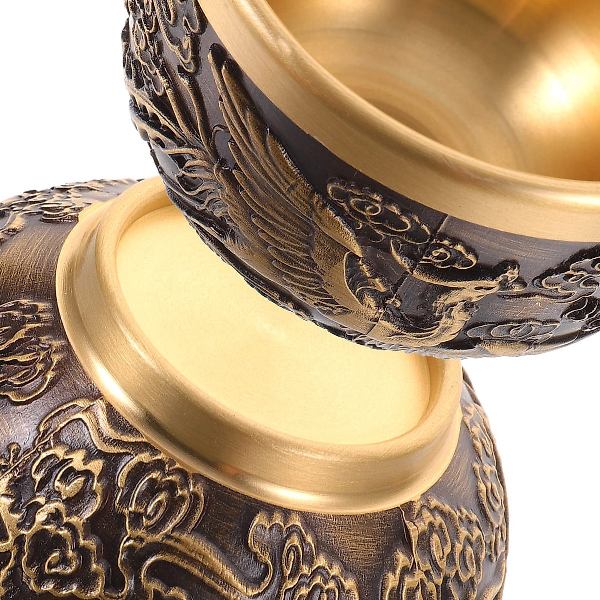 ARTIBETTER Kung Fu Teacups Chinese Copper Tea Cup Vintage Dragon Pattern Tea Tasting Cup Embossed Traditional Tea Mugs Japanese Sake Cup for Coffee Tea Espresso