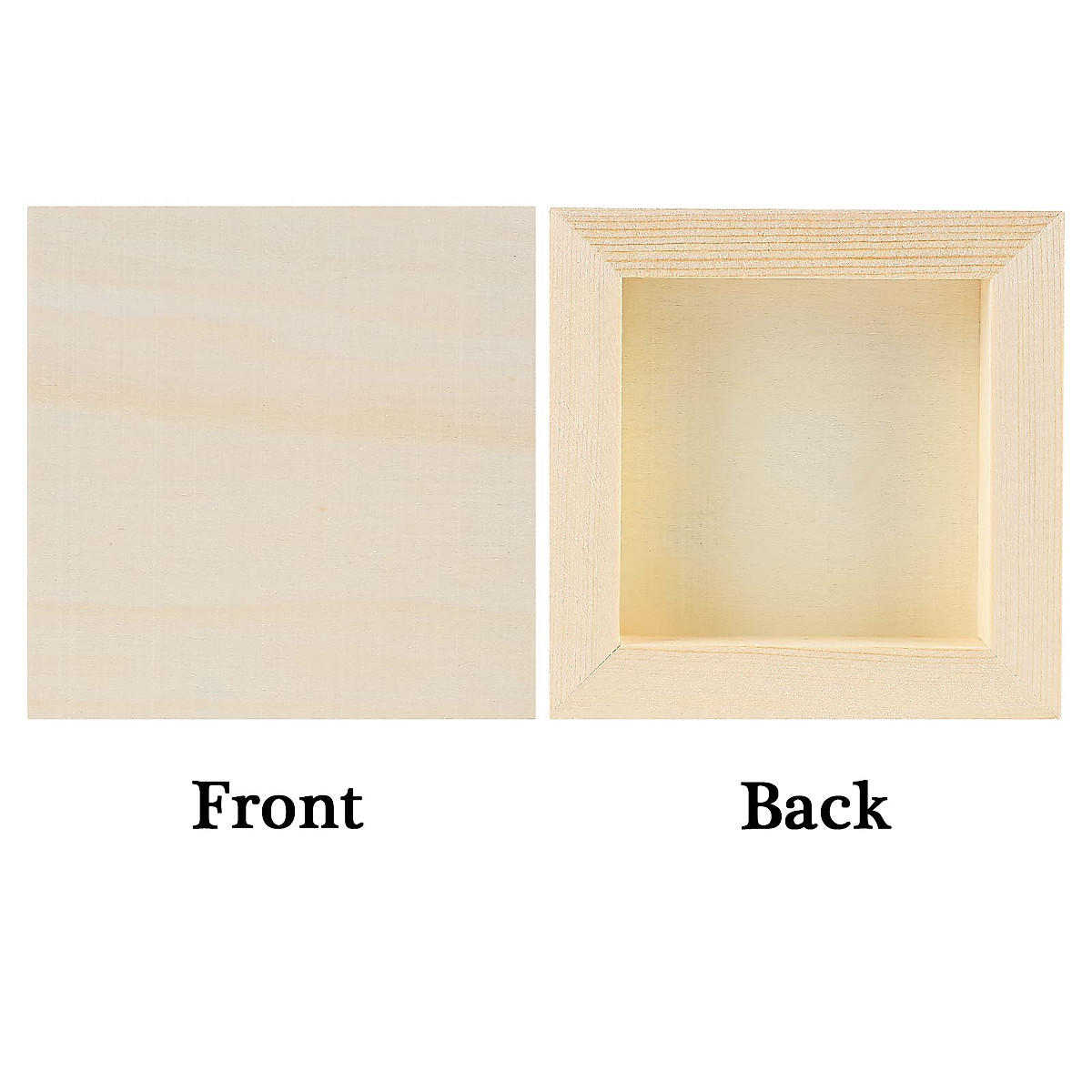 ADXCO 8 Pack Wood Panels 4 x 4 Inch Unfinished Wood Canvas Wooden Panel Boards for Painting, Pouring, Arts Use with Oils, Acrylics