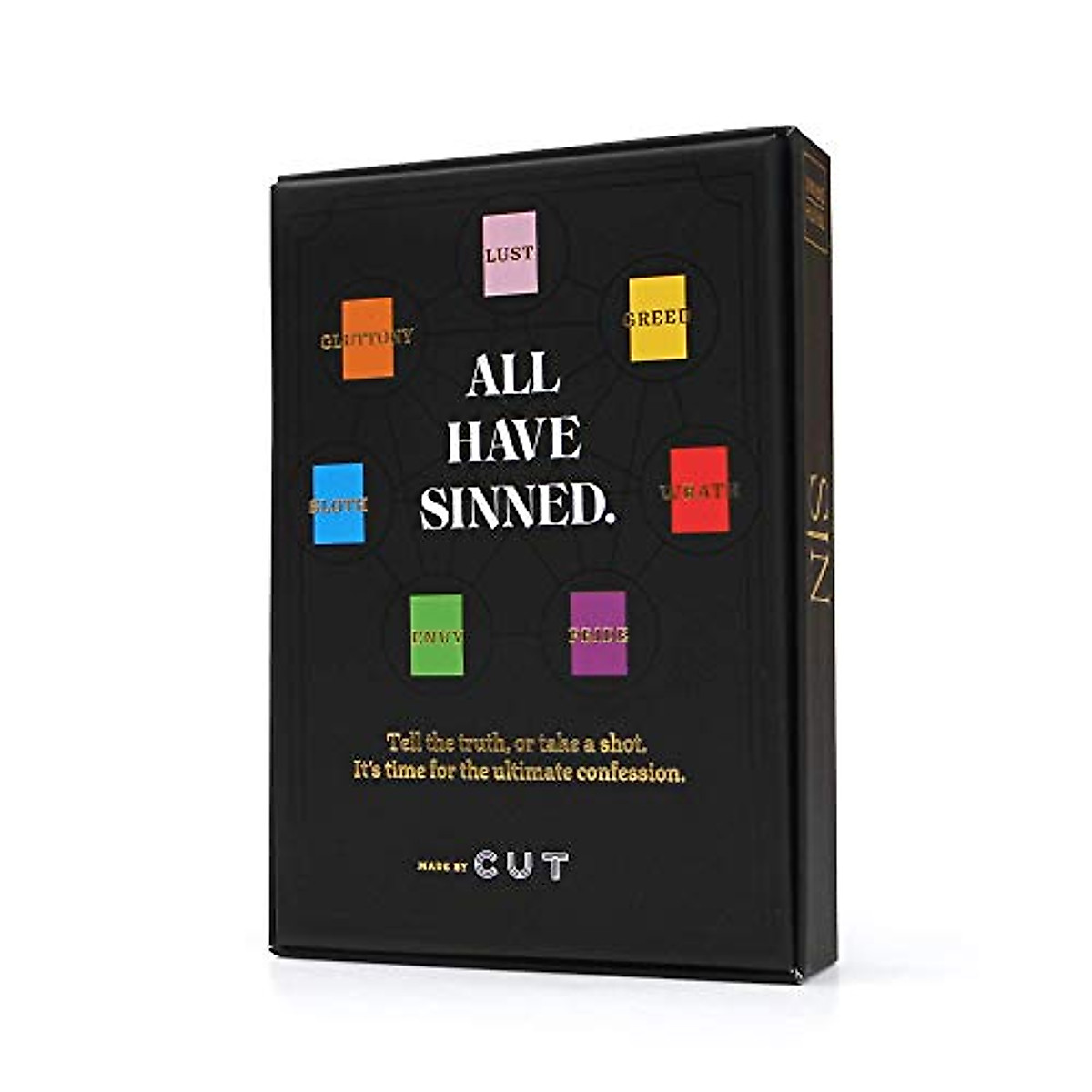Truth or Drink: SIN Edition by Cut – Reveal Your Guilty Pleasures with 250+ Devilish Questions Inspired by The Seven Deadly Sins (Stand-Alone or Expansion Pack)
