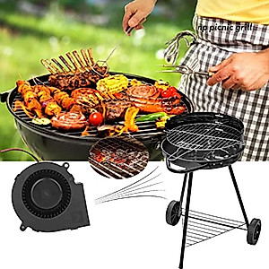 Joyzan BBQ Fan DC 12V Air Turbo Blower, Centrifugal Brushless Cooling Blower Mover Ventilation Inflatable Dryer Electric Fire Starter Cooking Portable for Barbecue Picnic Camping Charcoal Tool 2.85A