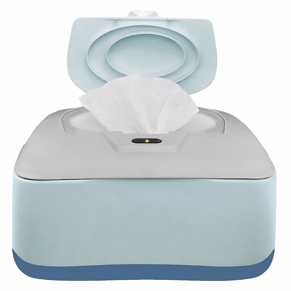 GOGO pure Baby Wet Wipe Warmer and Wet Wipe Dispenser, Holder and Case - with Easy Press On/Off Switch, Great Baby Gift (Blue/Grey) - Only At Amazon