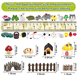 BeelDeel 100 Pcs Miniature Fairy Garden Accessories Outdoor Micro Landscape Figurines, DIY Ornament Fairy Garden Kit, Animals Miniature Figurines for Terrariums Potted Plant Bonsai Garden Decoration