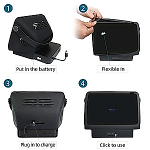 Battery Base for Show8 1st & 2nd Gen, Portable Show8 2nd Charger, Xiaodu Smarts Speaker Battery Stand 15600mAh, 9.5 Hours Work Time Protector with Handle，Black…