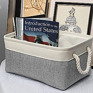 Dicunoy 6 Pack Storage Baskets for Organizing, Small Cloth Basket Bins with Handles, Empty Gift Baskets, Fabric Canvas Boxes for Classrooms, School, Shelves, Nursery, Closet, Toys, 12 x 8 x 5 inch