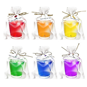 6 Pack Clear Glass Votive Candles Scented, Colored Candles for Home Deco Spa Party, Spell Candles Set for Gifts, Long Burning Time 15~16 Hours Each,Jelly Wax Made by Kissingfish