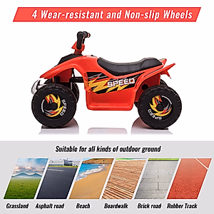 COLOR TREE Kids ATV, 6V Battery Powered Kids Electric Vehicle, 4 Wheeler Quad, 2 Speeds, Forward/Reverse Switch, Motorized Ride On Mini Vehicle Car for Toddlers Boys Girls, Ride on ATV