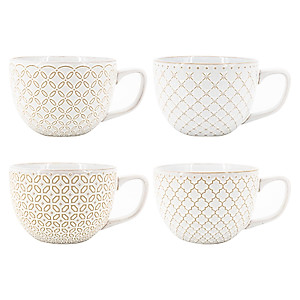 DOWAN 24oz Coffee Mugs, Large Soup Mugs with Handle for Enjoying Coffee, Soup, Ramen and Cereal at Home or in the Office. (Mug set of 4)