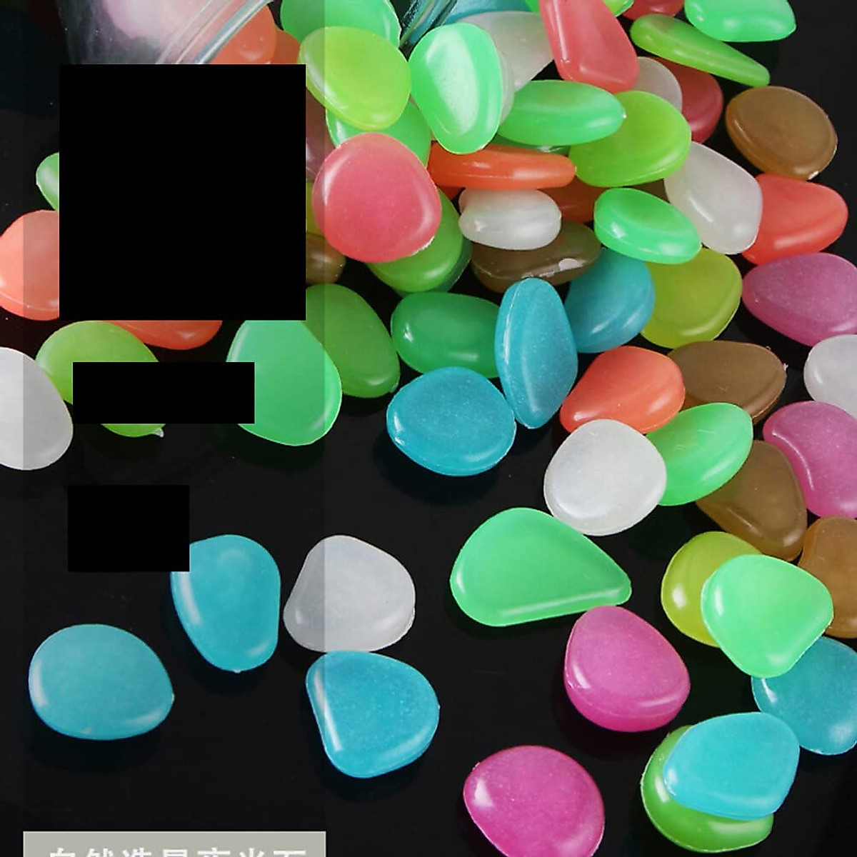 DOITOOL 100pcs Pebble Stones Aquarium Stones Glow in The Cobblestone Glow in The Dark Pebbles Luminous Stone Glow Pebbles Aquarium Decoration