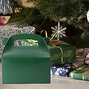 Oletx 24 PCS Green Gift Treat Boxes with 6 Stickers, Green Candy Boxes, Goodie Boxes for Party Favor Supplies,Classroom Kids Craft Activities.