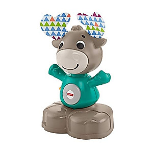 Fisher-Price Linkimals Nathan The Elk Interactive Baby Toy, Sounds and Lights, French Version, 9+ Months and Above, GJB20