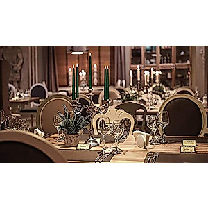 Hyoola 12 Pack Tall Taper Candles - 10 Inch Hunter Green Dripless, Unscented Dinner Candle - Paraffin Wax with Cotton Wicks - 8 Hour Burn Time