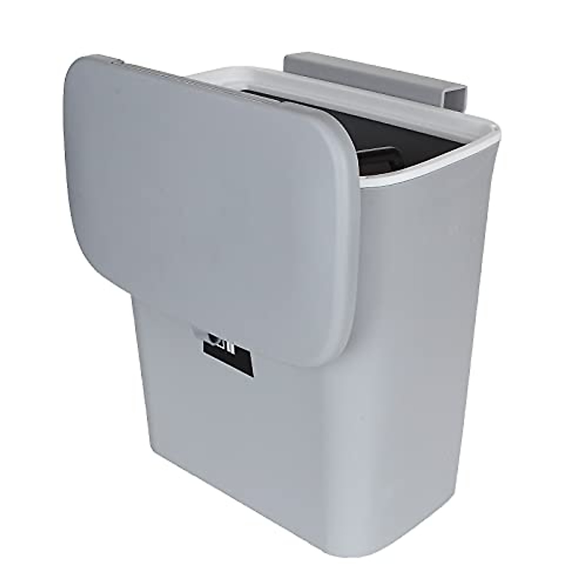 2.4 Gallon Hanging Trash Can with Lid Kitchen Compost Bin Trash Can for Counter Top or Under Sink, Hanging Small Trash Can with Lid for Cupboard / Bathroom / Office, Mountable Indoor Compost Bucket