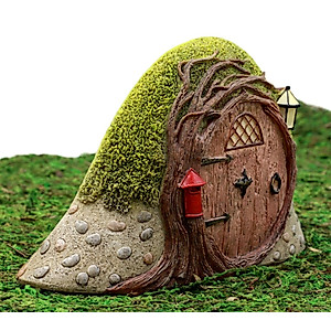 Ebros Gift Enchanted Fairy Garden Miniature Withered Tree Cottage House Under Curved Stony Green Hill Figurine 4" H Do It Yourself Ideas for Your Home