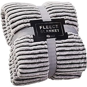GREEN ORANGE Fleece Throw Blanket for Couch – 50x60 for Adult and Kids, Lightweight, Black and White – Soft, Plush, Fluffy, Warm, Cozy – Perfect for Bed, Sofa